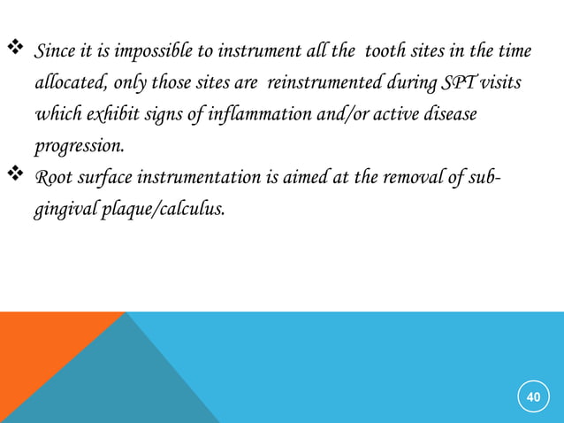 Supportive periodontal therapy , SPT | PPT | Physical Therapy | Wellness