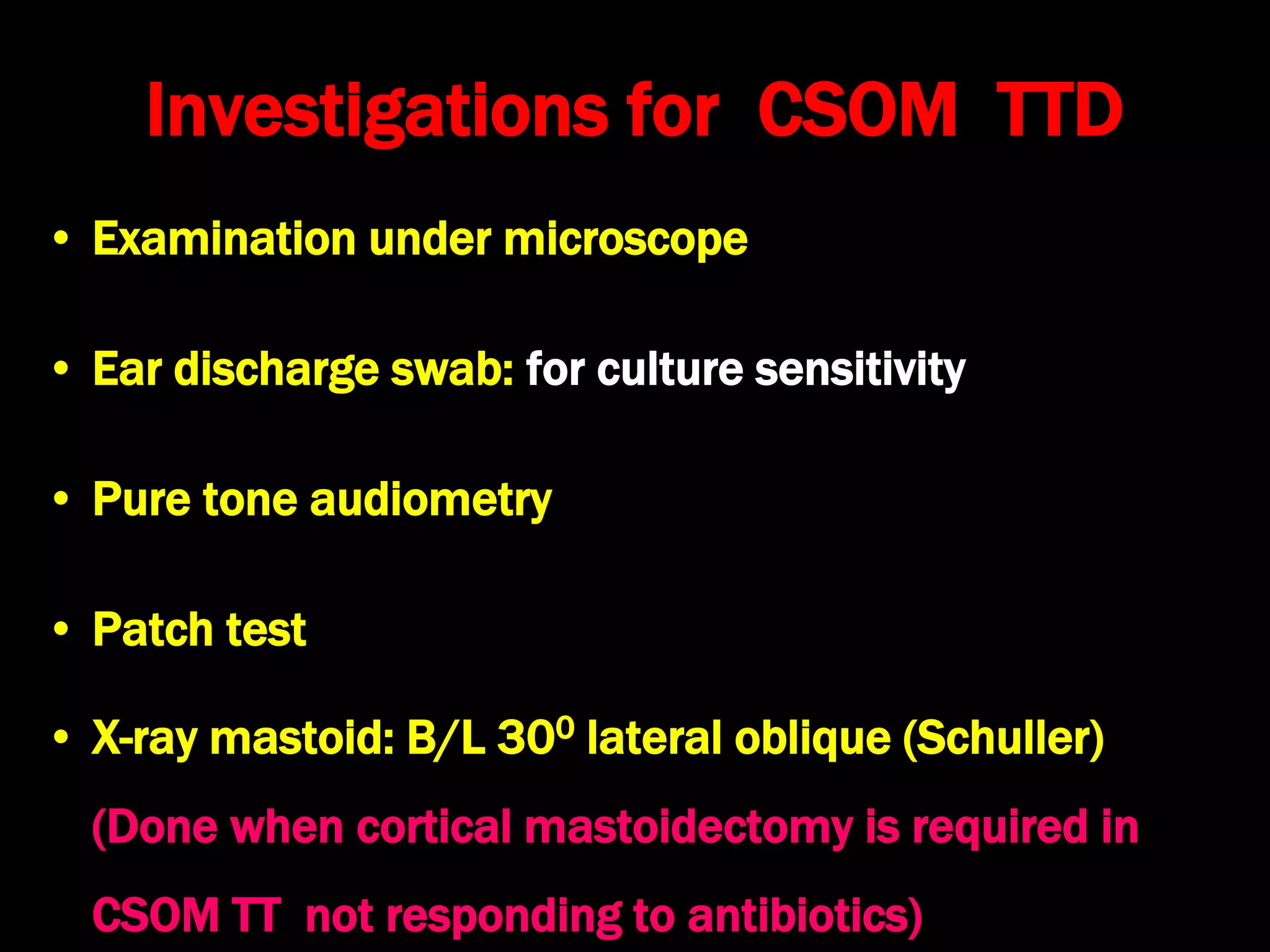 Chronic Suppurative Otitis Media: Tubotympanic Type (CSOM TT) | PPTX
