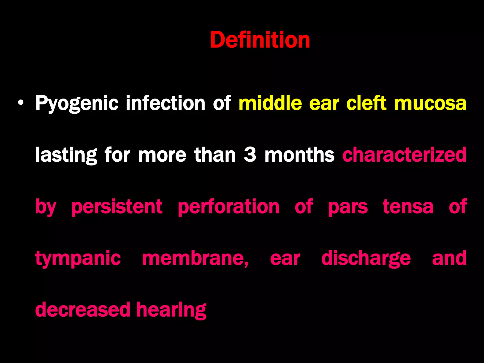 Chronic Suppurative Otitis Media: Tubotympanic Type (CSOM TT) | PPTX