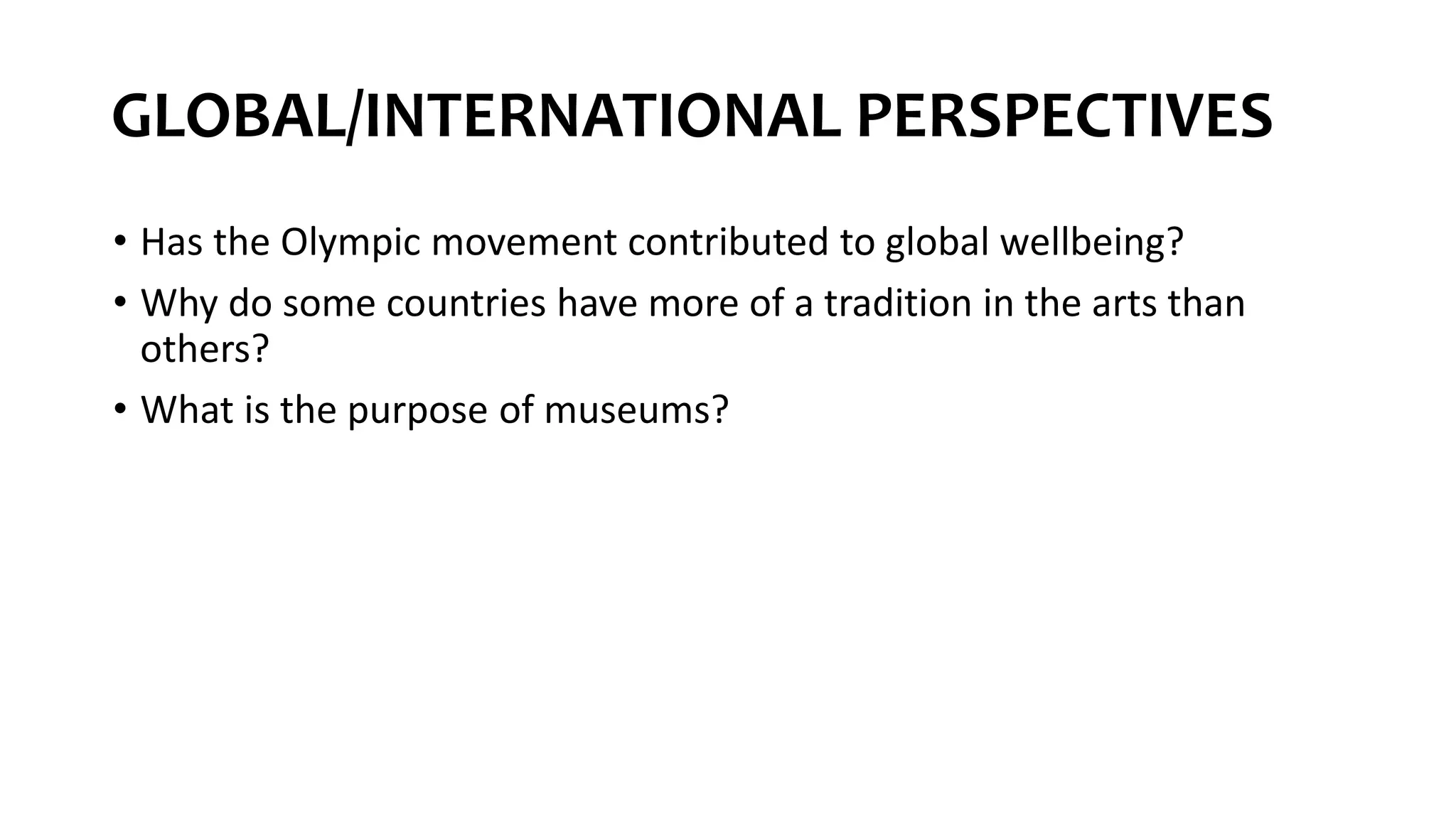 GLOBAL PERSPECTIVE CAMBRIDGE IGCSE: SPORT AND RECREATION | PPTX