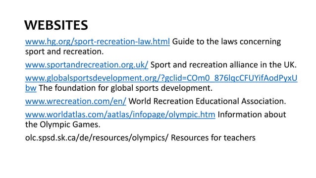 GLOBAL PERSPECTIVE CAMBRIDGE IGCSE: SPORT AND RECREATION | PPTX