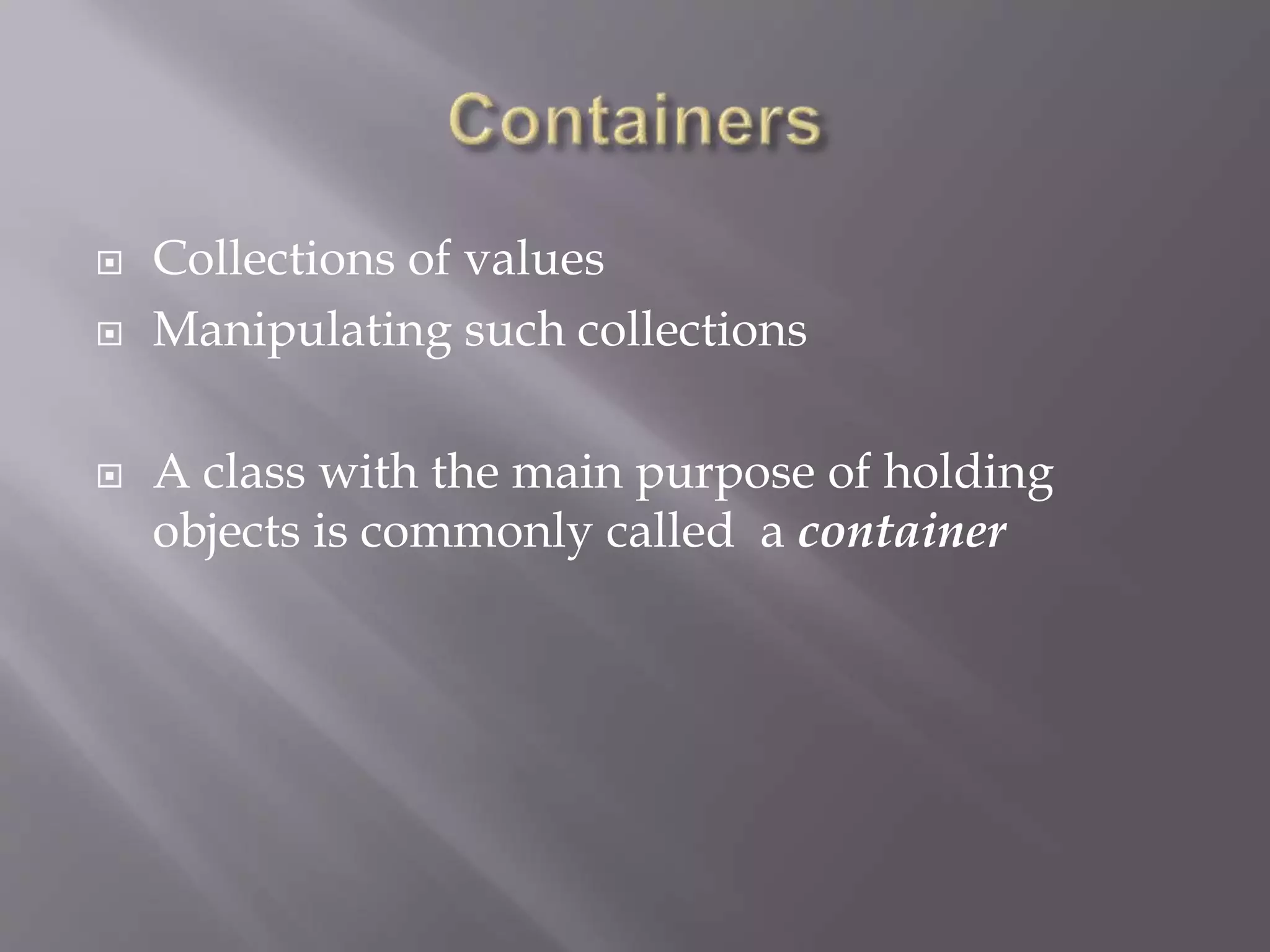 14. containers, vector, list | PPT