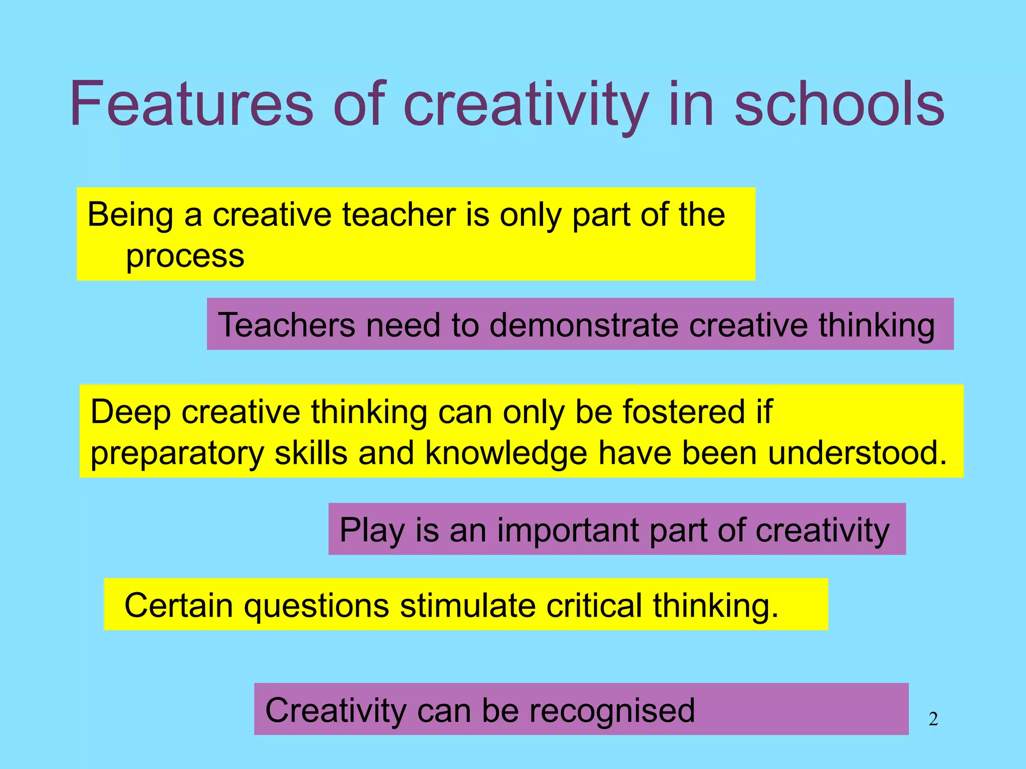 Creativity in school education | PDF