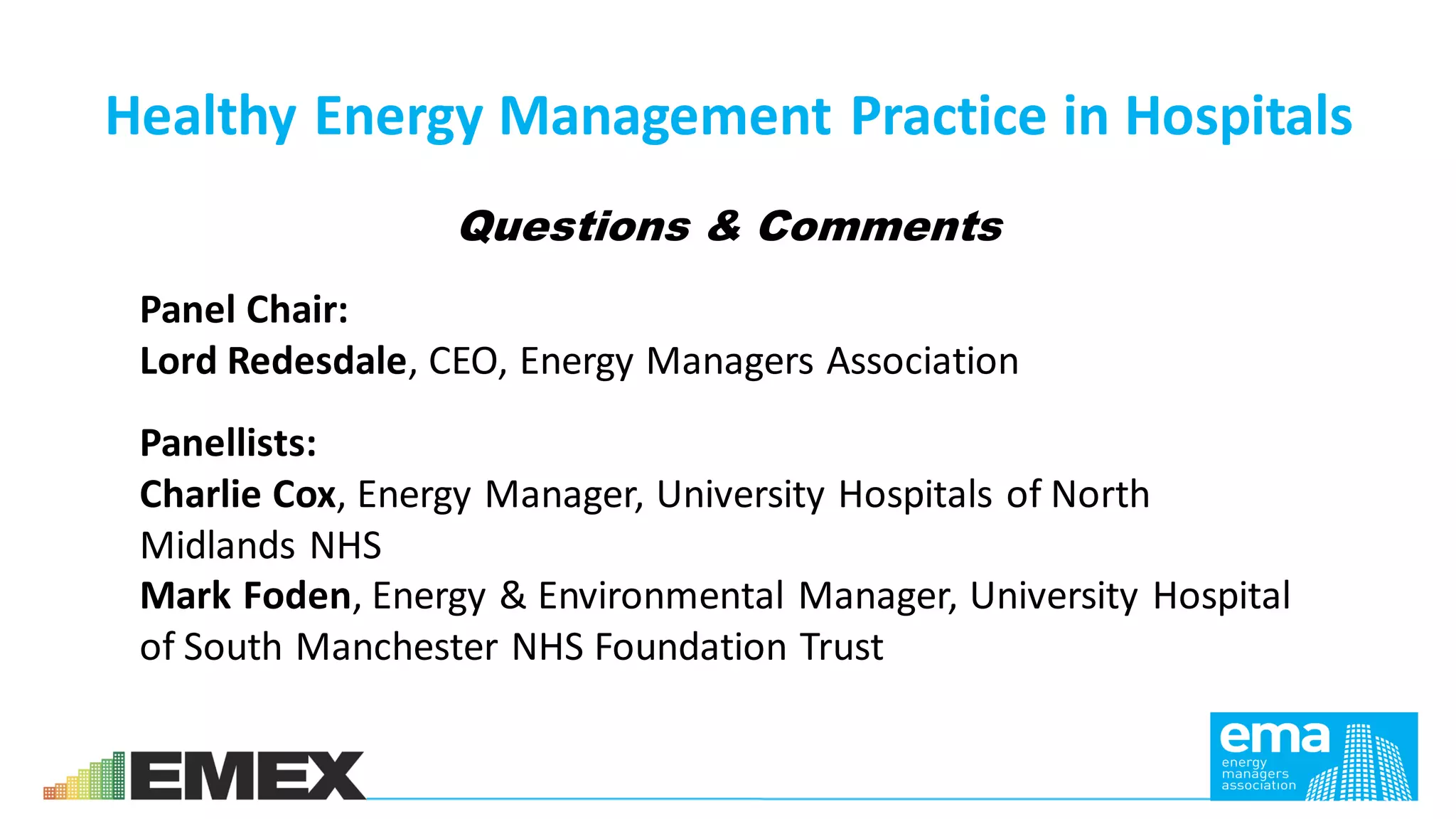 Healthy Energy Management Practice in Hospitals | PPT