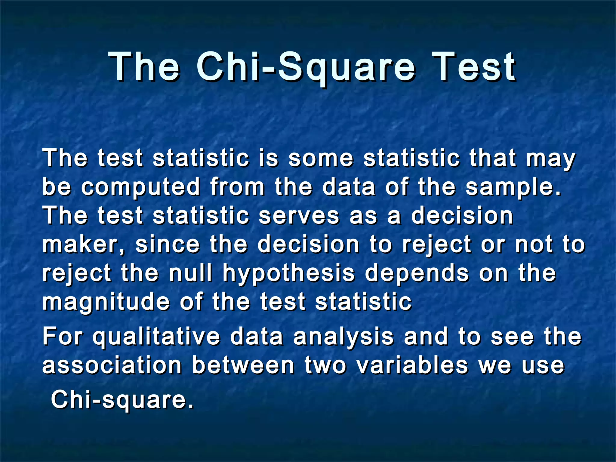 The Chi Square Test Ppt
