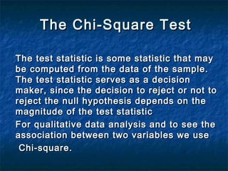 The Chi Square Test | PPT