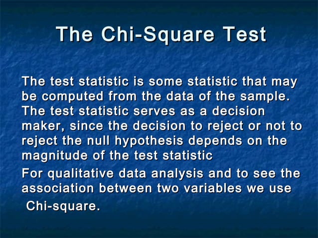 The Chi Square Test | PPT