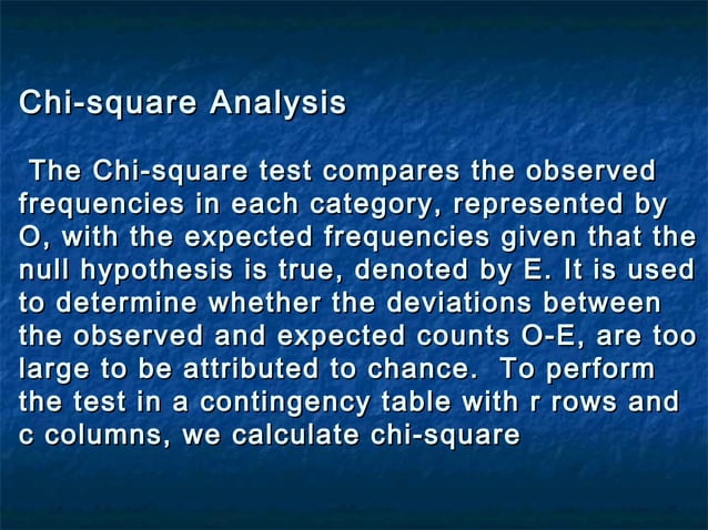 The Chi Square Test | PPT