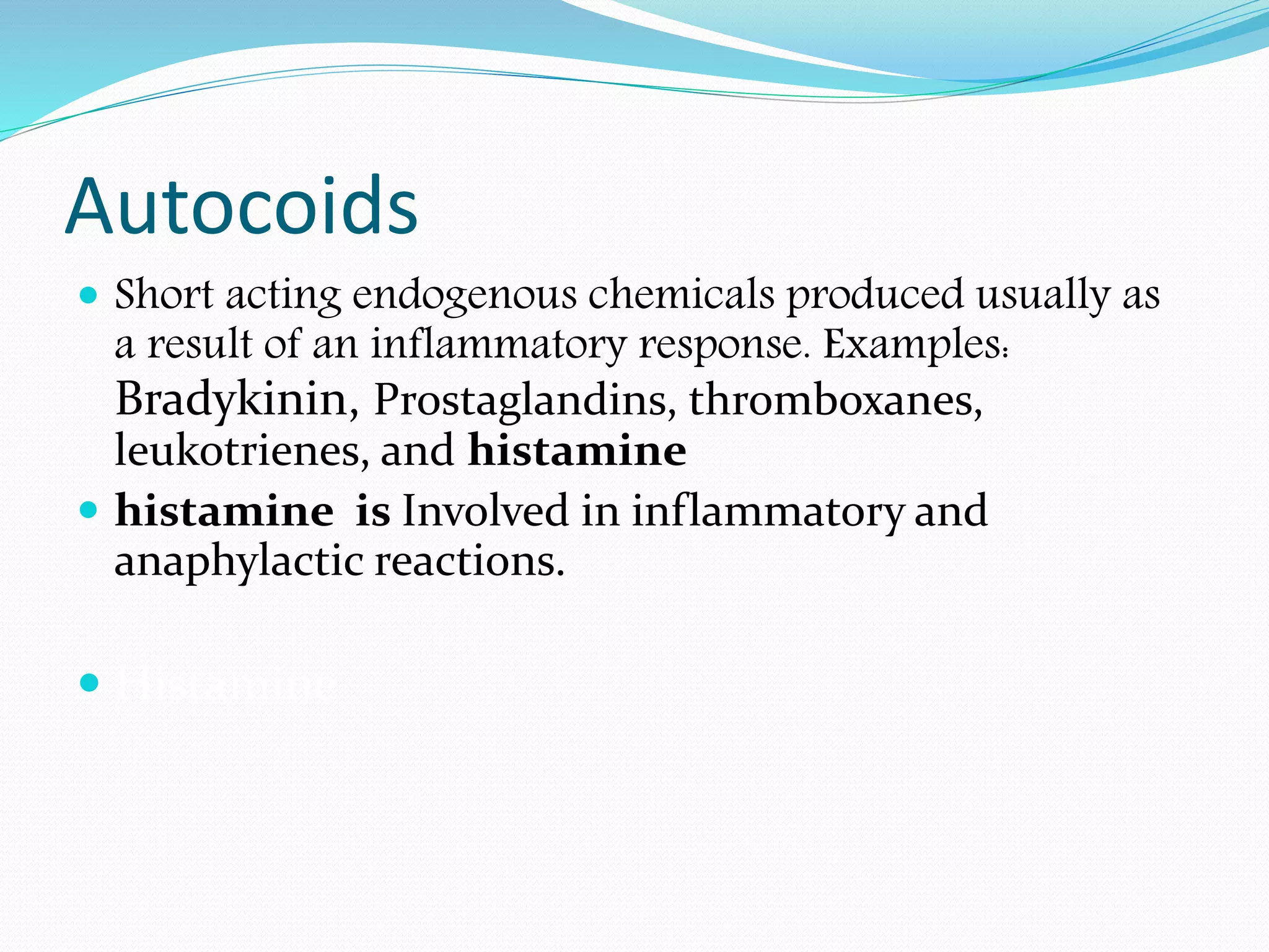 pharmacology of anti histamines | PPTX