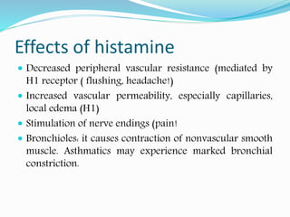pharmacology of anti histamines | PPTX