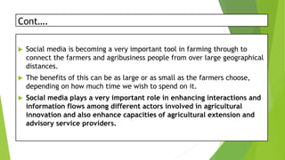 social media in agricultural extension | PPTX