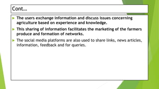 social media in agricultural extension | PPTX