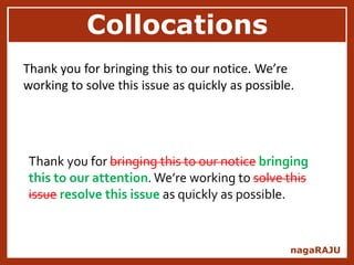 Collocations and Test | PPTX