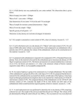 Geotechnical Engineering-I [Lec #14A: Soil Compaction - Problem Sheet ...