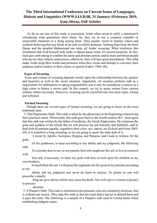 Nature of Swearing in Iraqi Arabic Society: A Sociolinguistic Study | PDF