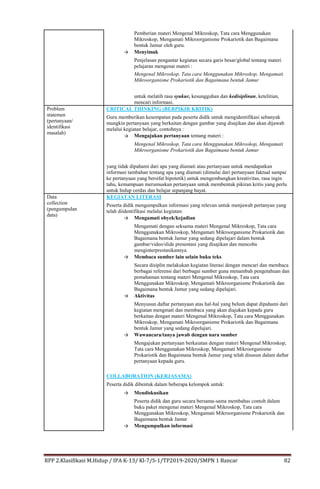 RPP IPA KELAS 7 Bab 2.klasifikasi makhluk hidup | PDF