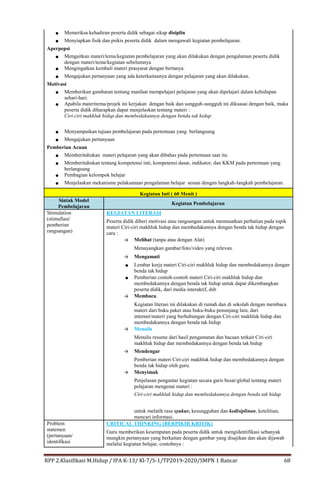 RPP IPA KELAS 7 Bab 2.klasifikasi makhluk hidup | PDF
