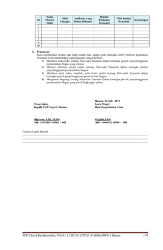 RPP IPA KELAS 7 SMP Bab 3. zat dan karakteristiknya | PDF