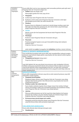 RPP IPA KELAS 7 SMP Bab 4. suhu dan perubahannya | PDF