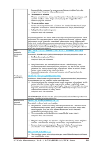 RPP IPA KELAS 7 SMP Bab 4. suhu dan perubahannya | PDF