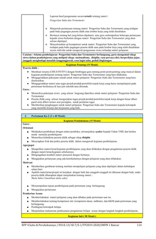 RPP IPA KELAS 7 SMP Bab 4. suhu dan perubahannya | PDF