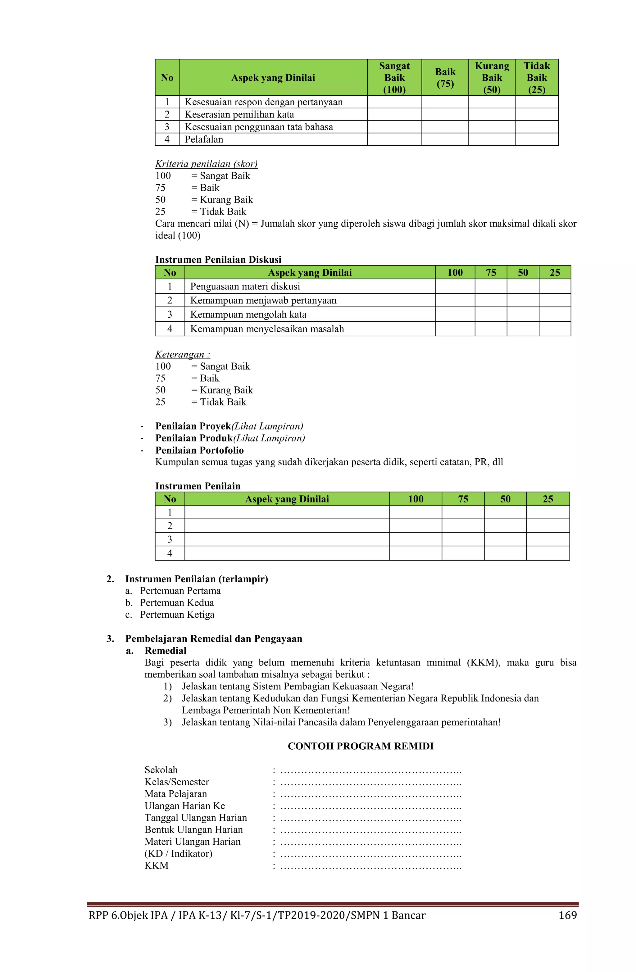 RPP IPA KELAS 7 Bab 6. energi dalam sistem kehidupan | PDF