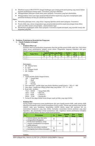 RPP IPA KELAS 7 Bab 6. energi dalam sistem kehidupan | PDF