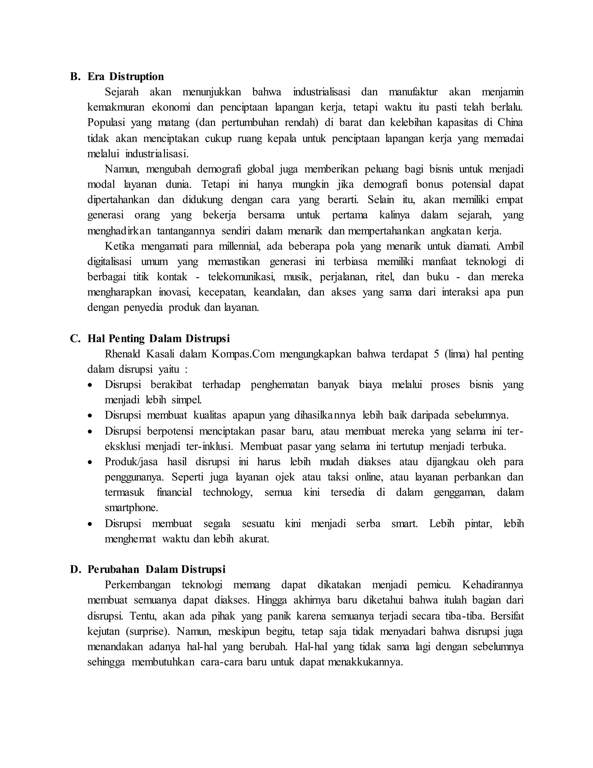 Distruption Era. Universitas Mercu Buana. 2019 | PDF