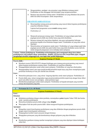 RPP IPA KELAS9 Bab 1.Sistem Reproduksi pada Manusia | PDF