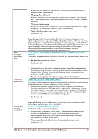 RPP IPA KELAS 9 Bab 1 Sistem Reproduksi pada Manusia | PDF
