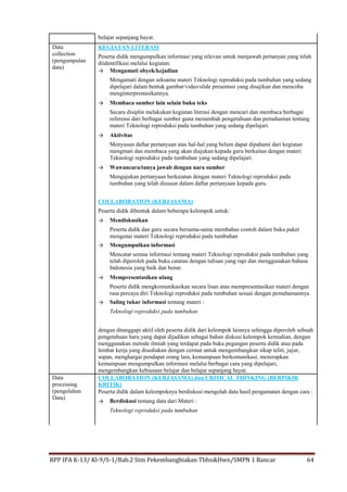 RPP IPA KELAS 9 Bab.2. Sistem Perkembangbiakan Tumbuhan dan Hewan | PDF