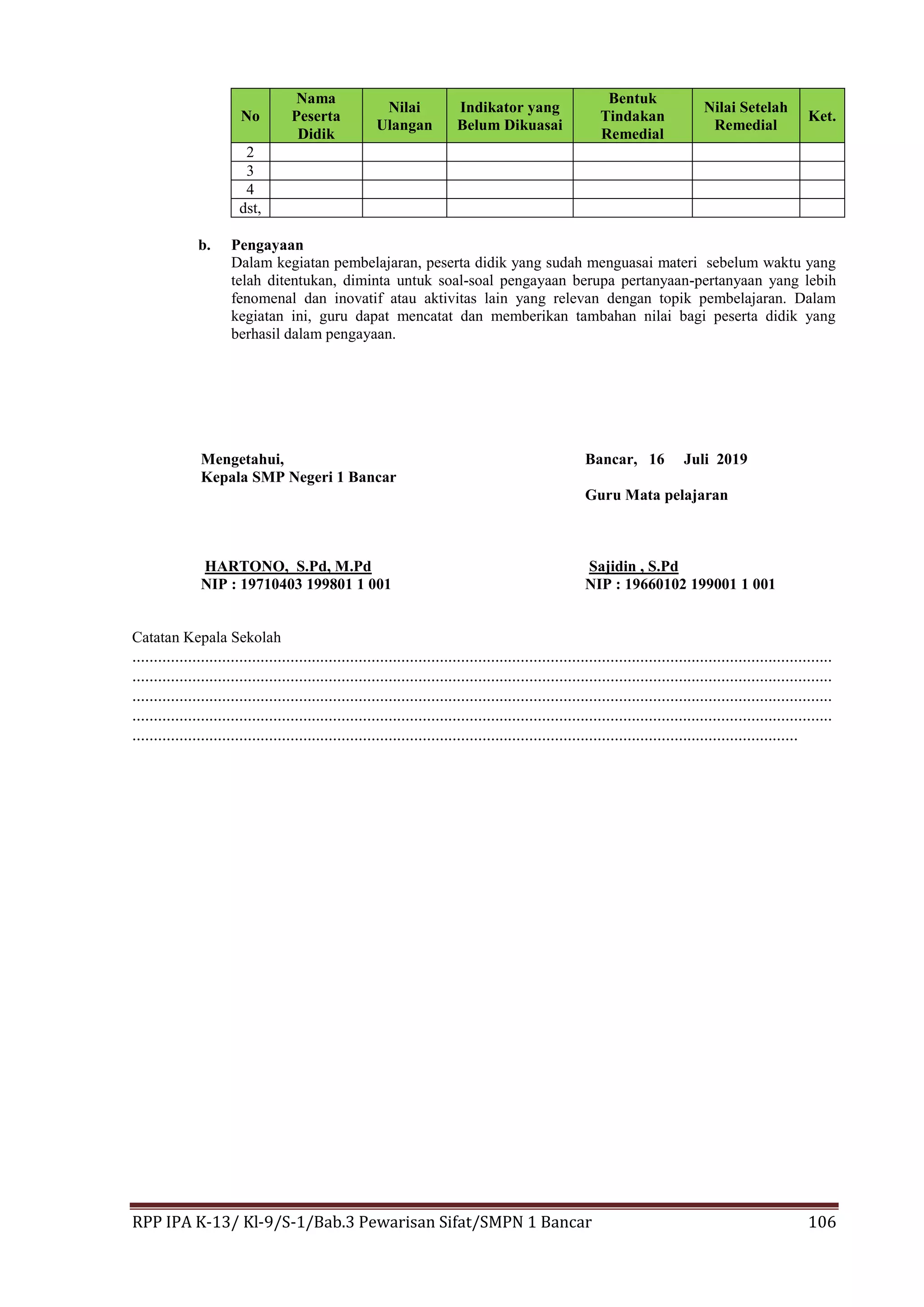 RPP IPA KELAS 9 SMP Bab 3.Pewarisan Sifat | PDF