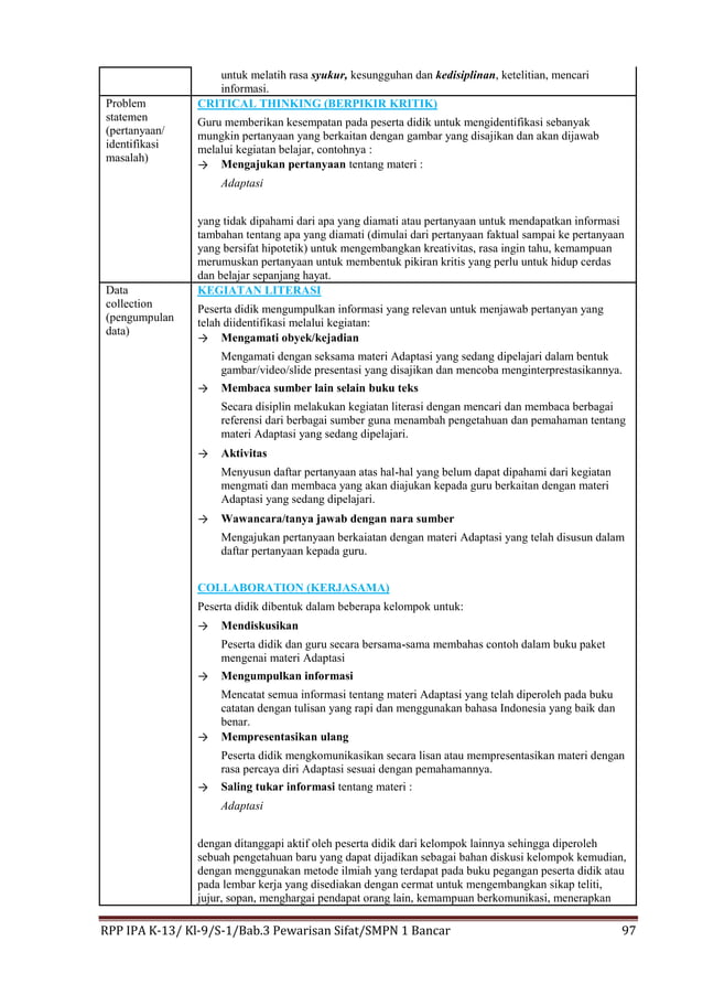 RPP IPA KELAS 9 SMP Bab 3.Pewarisan Sifat | PDF
