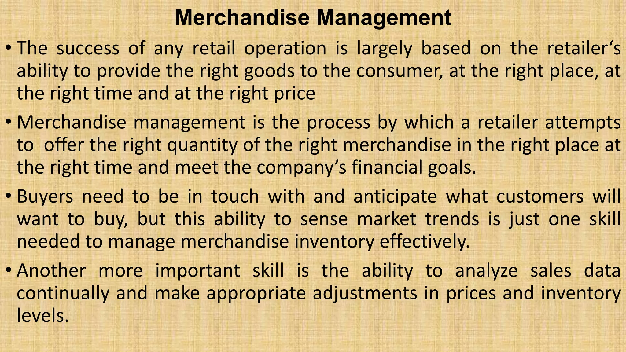 14. Merchandise Management | PPTX