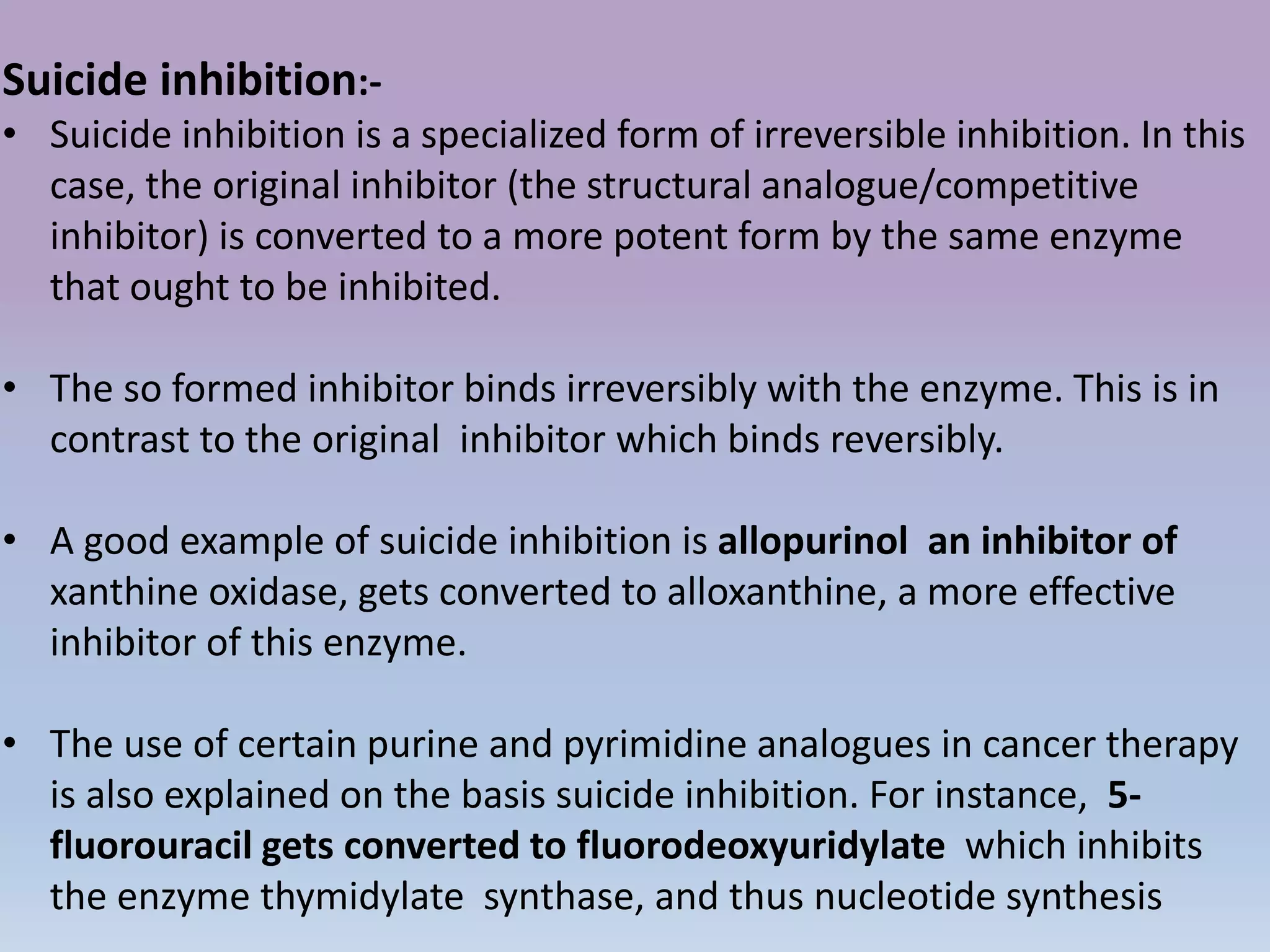Enzyme inhibition for M.Pharm | PPTX
