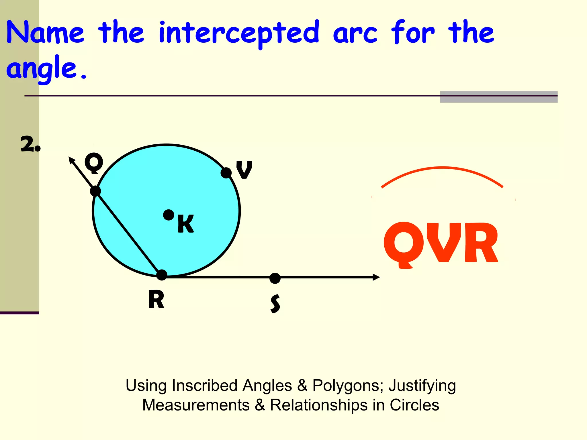 14 1 inscribed angles and intercepted arcs | PPT