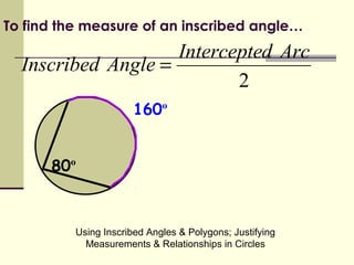 14 1 inscribed angles and intercepted arcs | PPT