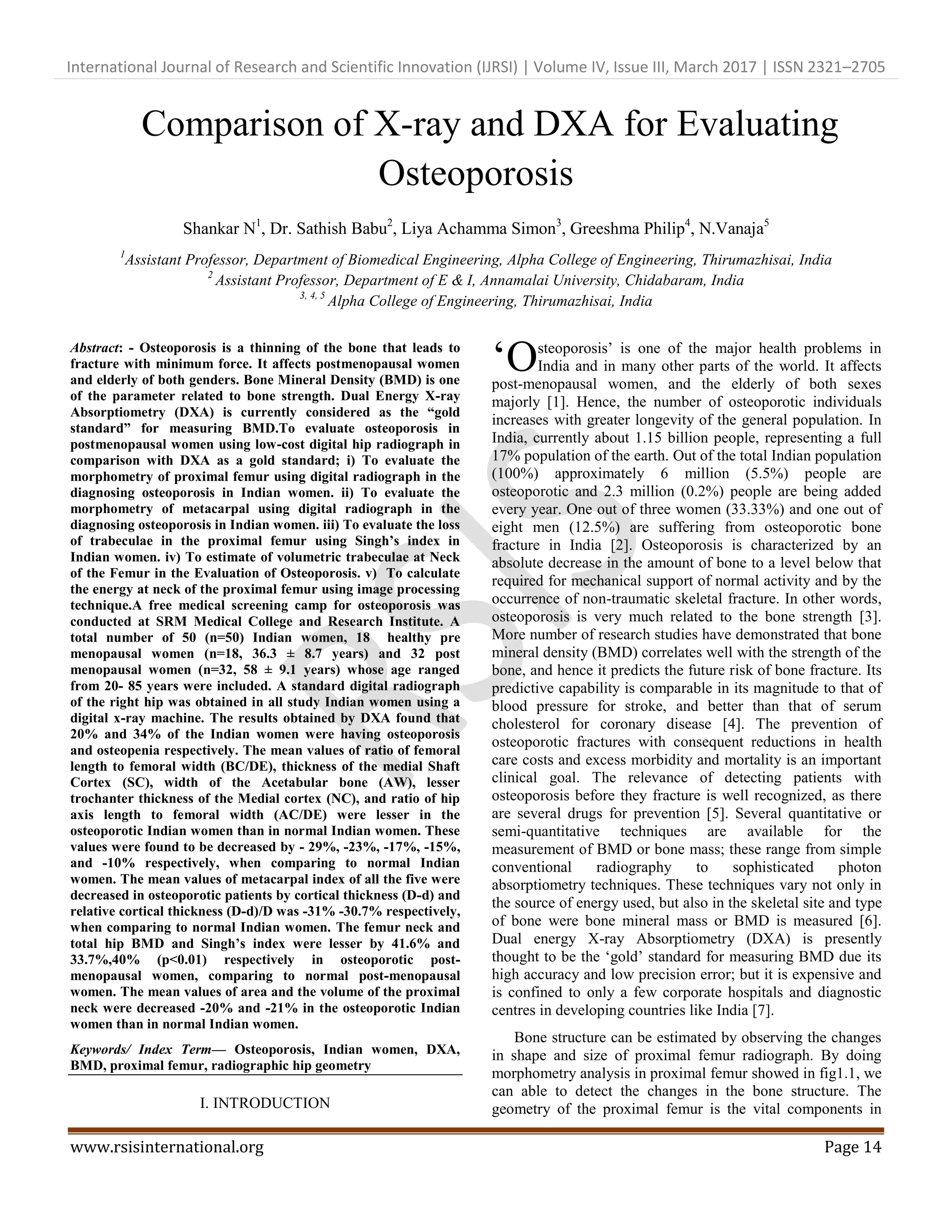 Comparison of X-ray and DXA for Evaluating Osteoporosis | PDF | Bone and Joint Conditions ...