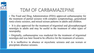 Therapeutic drug monitoring of seizure disorder drugs | PPTX