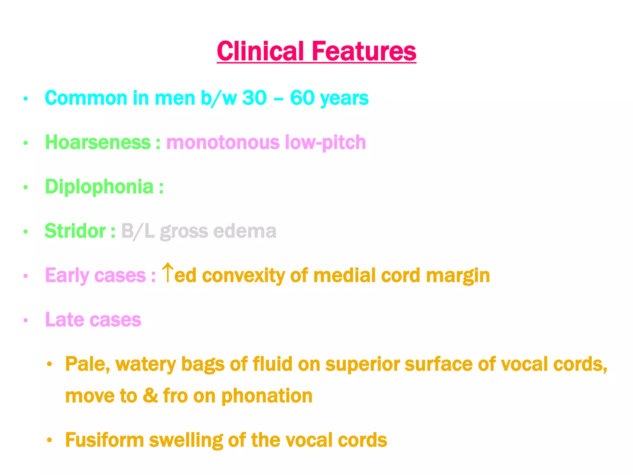 Benign lesions of larynx | PPT