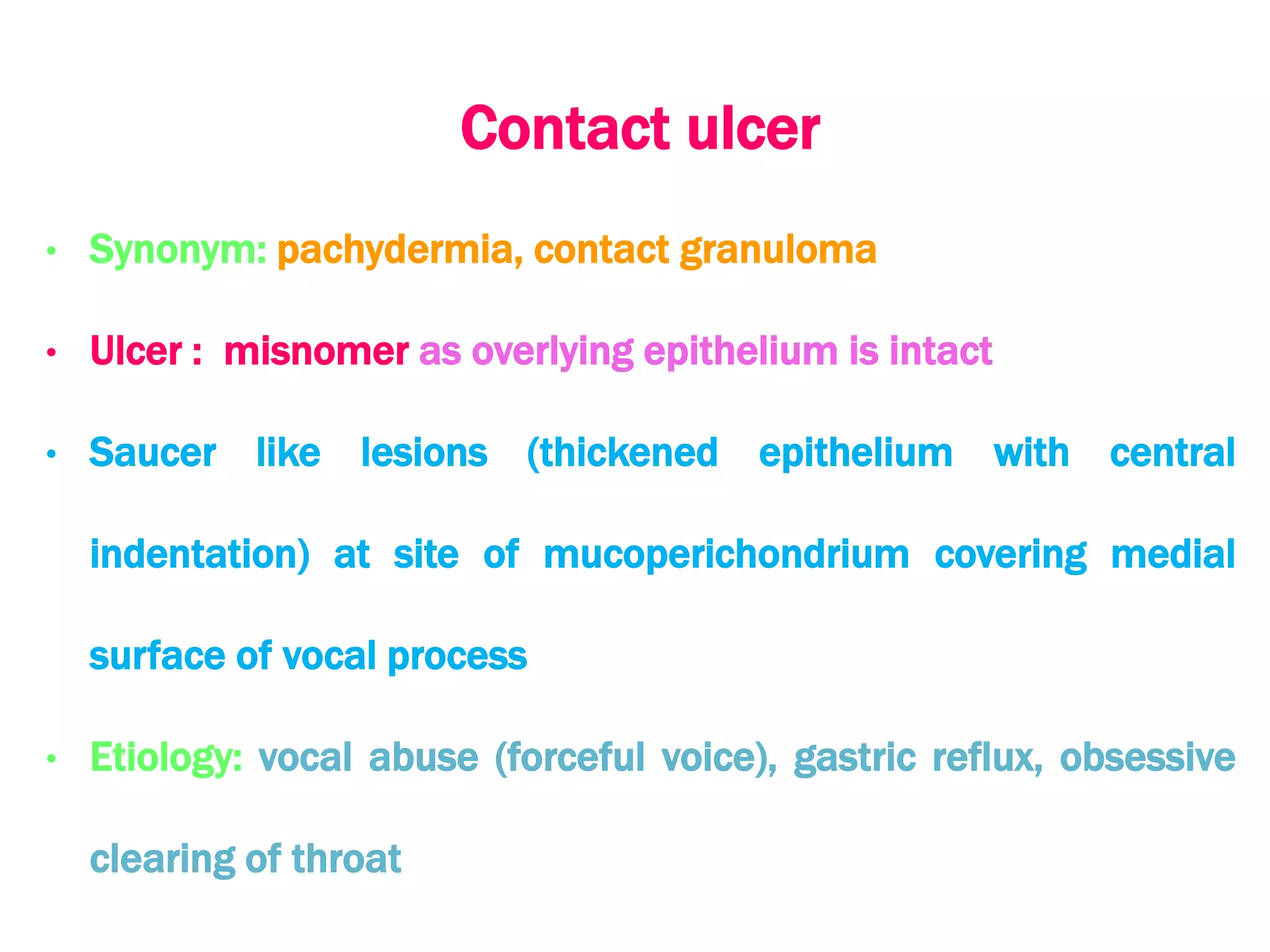 Benign lesions of larynx | PPT