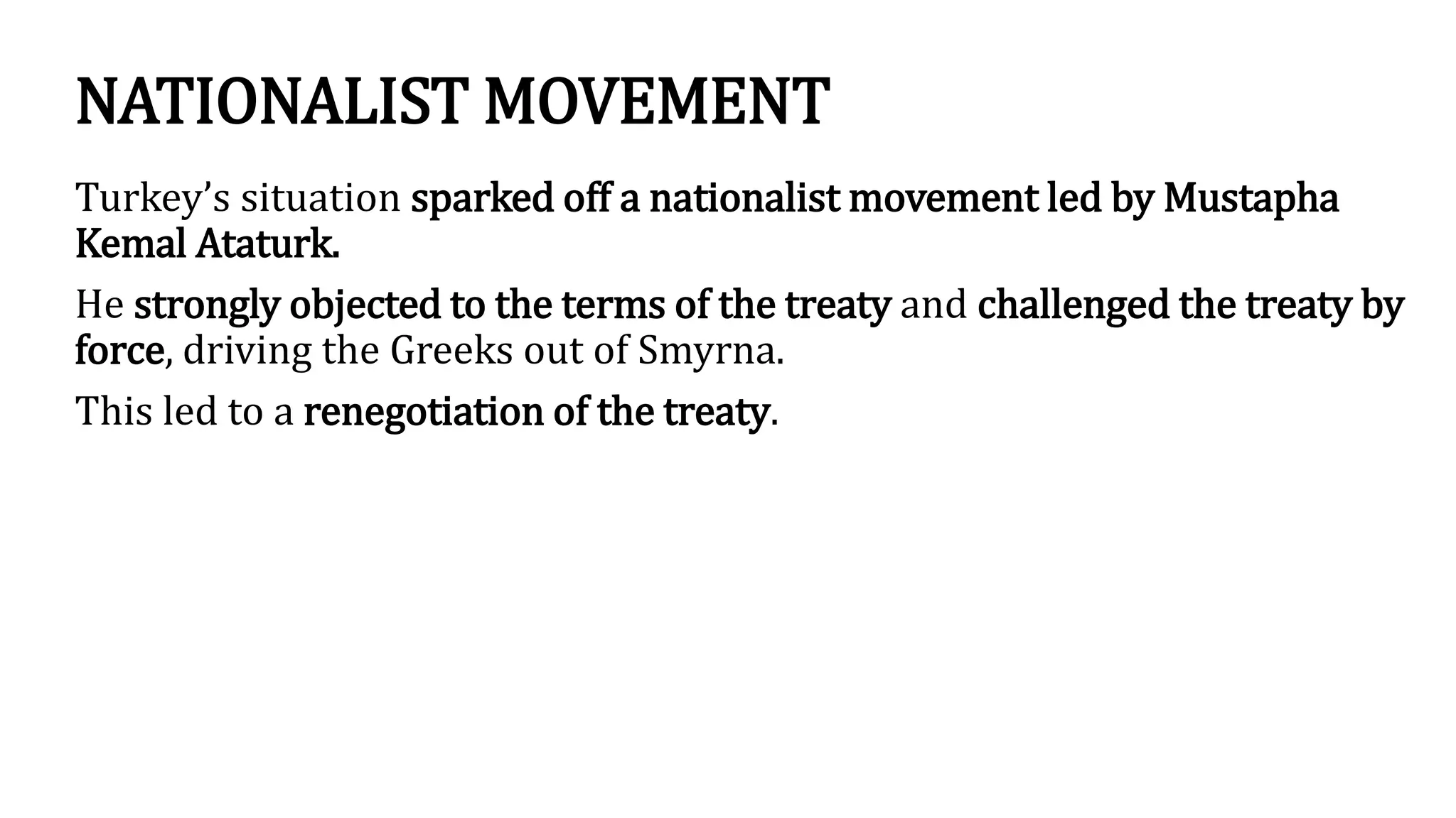HISTORY IGCSE CONTENT - 20TH CENTURY OPTION - THE TERMS OF THE OTHER ...