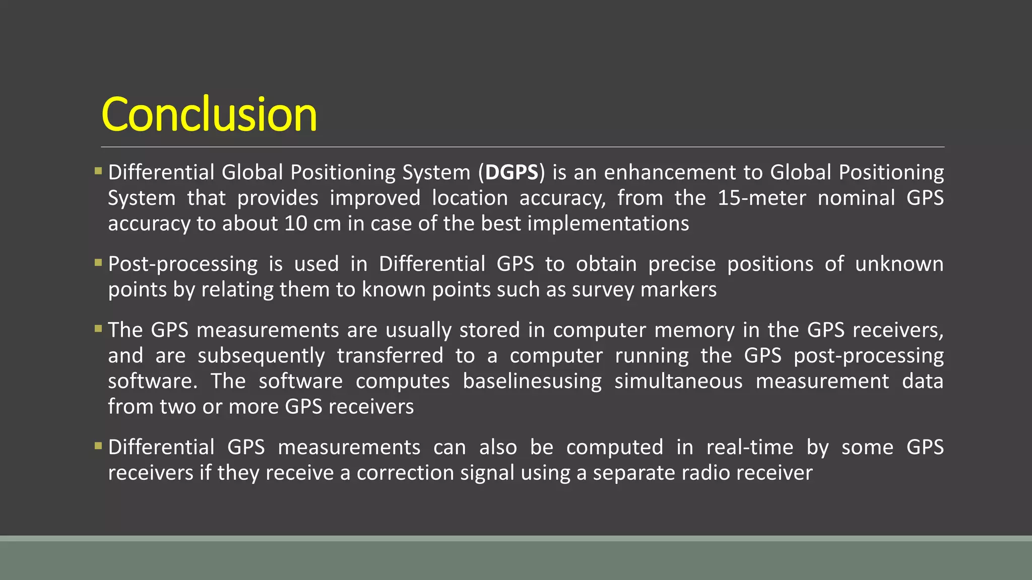 DIFFERENTIAL GPS (DGPS) | PPTX