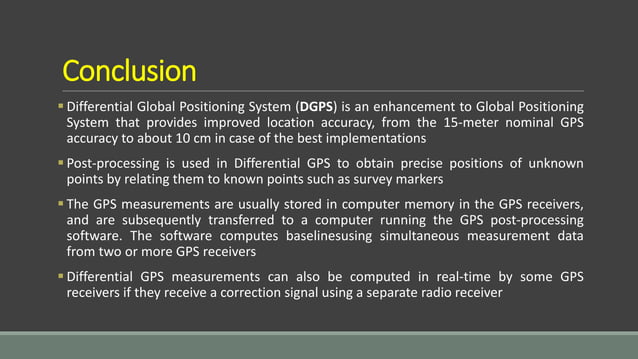DIFFERENTIAL GPS (DGPS) | PPTX