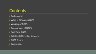 DIFFERENTIAL GPS (DGPS) | PPTX