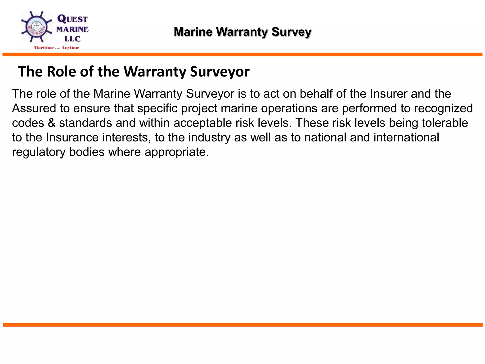 Marine Warranty Survey | PPTX