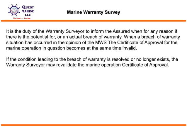 Marine Warranty Survey | PPTX