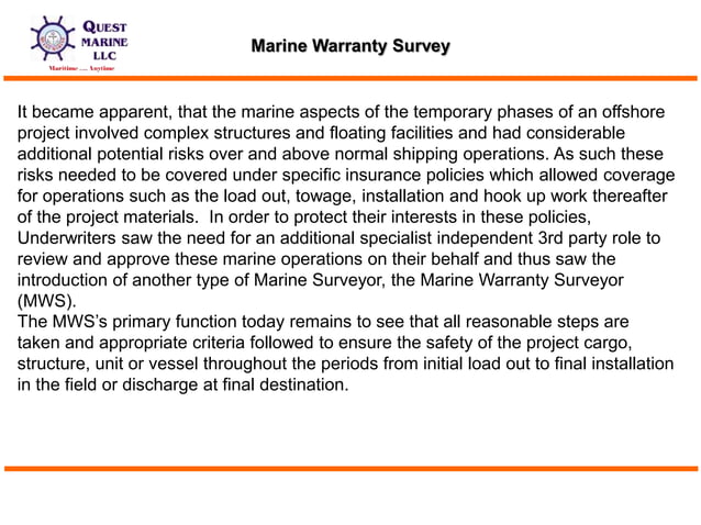 Marine Warranty Survey | PPTX