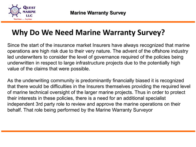 Marine Warranty Survey | PPTX