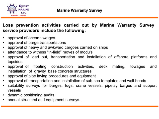 Marine Warranty Survey | PPTX